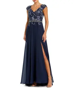 Sheer Cap Sleeve Gowns