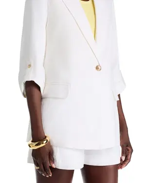 Aqua Slouchy Blazer - White