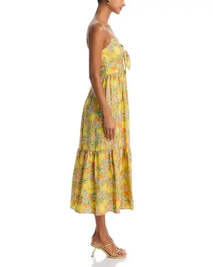 Aqua Tie Front Midi Dress