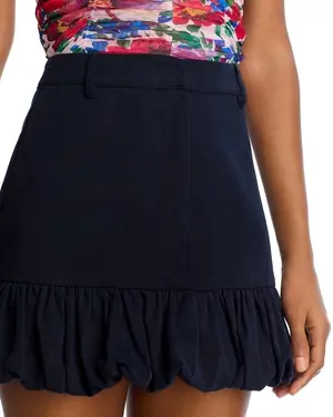 Aqua Bubble Flounce Mini Skirt