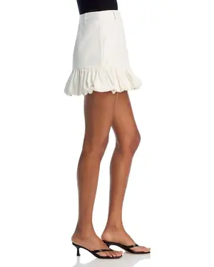 Aqua Bubble Flounce Mini Skirt - Ivory