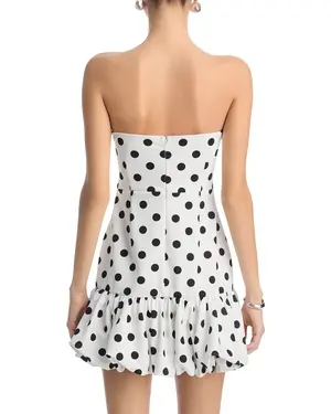 Aqua Polka Dot Bubble Hem Dress