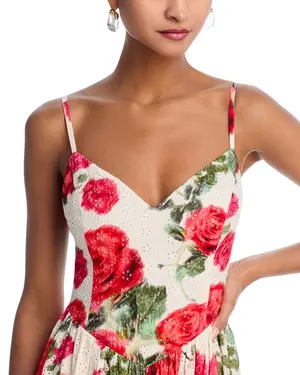 Aqua Rose Eyelet Princess Mini Dress