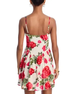 Aqua Rose Eyelet Princess Mini Dress