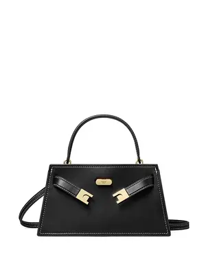 Tory Burch Petite Lee Radziwill Leather Tote - Black