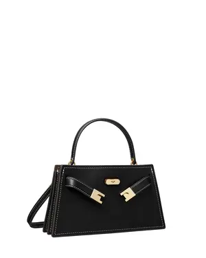Tory Burch Petite Lee Radziwill Leather Tote - Black
