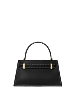Tory Burch Petite Lee Radziwill Leather Tote - Black