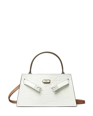 Tory Burch Petite Lee Radziwill Leather Tote - Blanc