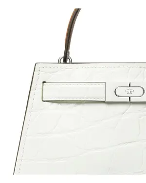Tory Burch Petite Lee Radziwill Leather Tote - Blanc