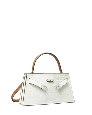 Tory Burch Petite Lee Radziwill Leather Tote - Blanc