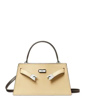 Tory Burch Petite Lee Radziwill Leather Tote - Light Camel