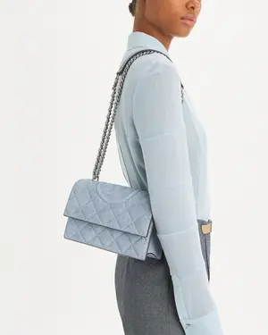Tory Burch Fleming Print Leather Convertible Crossbody - Denim