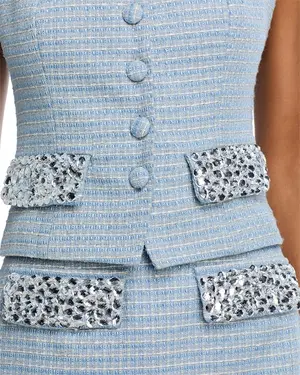 Aqua Tweed Vest