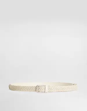 Dolce & Gabbana Braided Calfskin Belt - White