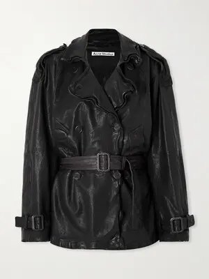 Acne Studios Double-breasted Leather Jacket - Black