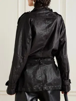 Acne Studios Double-breasted Leather Jacket - Black