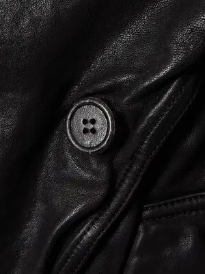 Acne Studios Double-breasted Leather Jacket - Black