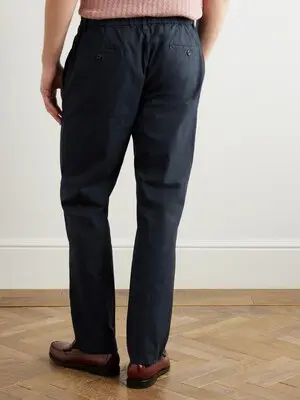 Hartford Straight-leg Stretch-cotton Trousers - Blue