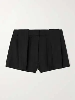 Stella McCartney Pleated Wool-jacquard Shorts