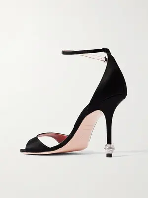 ROGER VIVIER Marlene 100 Crystal-embellished Satin Sandals