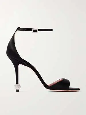 ROGER VIVIER Marlene 100 Crystal-embellished Satin Sandals