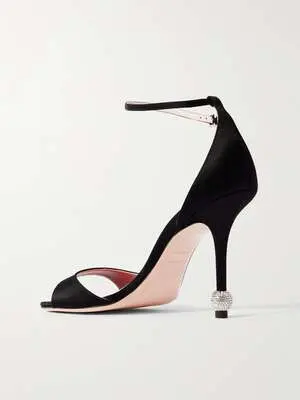 ROGER VIVIER Marlene 100 Crystal-embellished Satin Sandals