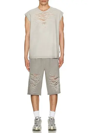 DIESEL® Sleeveless Distressed Jersey Top