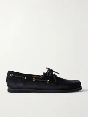 GIANVITO ROSSI Vandée Suede Boat Shoes - Blue