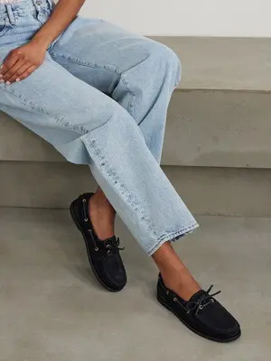 GIANVITO ROSSI Vandée Suede Boat Shoes - Blue