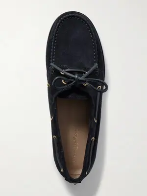 GIANVITO ROSSI Vandée Suede Boat Shoes - Blue