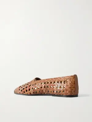 Loro Piana Ayame Woven Leather Flats - Brown