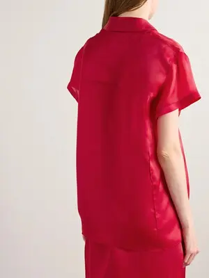 Khaite Keefe Silk-organza Shirt - Red
