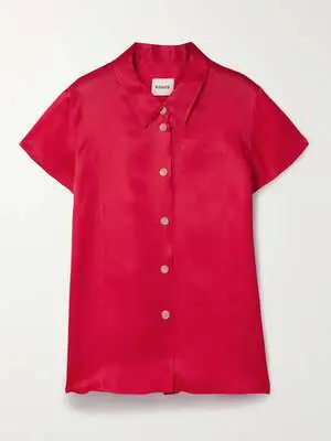 Khaite Keefe Silk-organza Shirt - Red