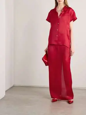 Khaite Keefe Silk-organza Shirt - Red