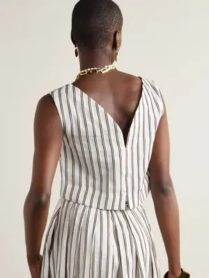 DESTREE Richard Cropped Striped Top - Neutrals
