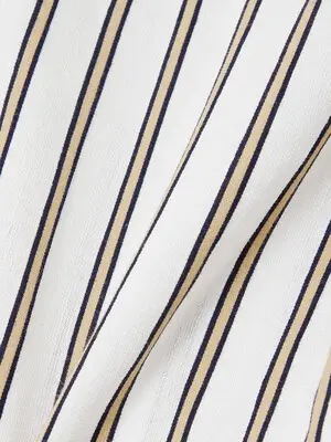 DESTREE Richard Cropped Striped Top - Neutrals