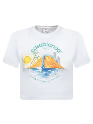 Casablanca Casablanca Oasis Cropped T-Shirt - White