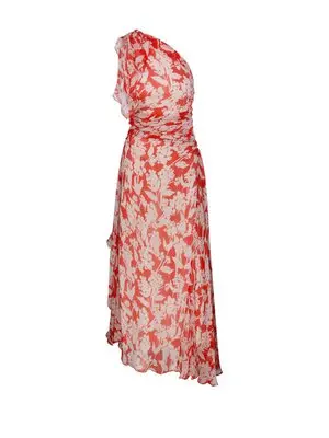 Victoria Beckham Victoria Beckham One-Shoulder Draped Midi Dress - Multi