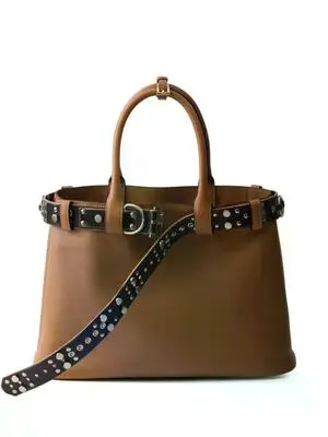 Prada Large Buckle Tote Bag - Brown
