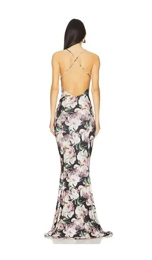 Norma Kamali Low Back Slip Fishtail Gown