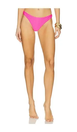 MILLY Margot Chevron Bikini Bottom - Fuchsia