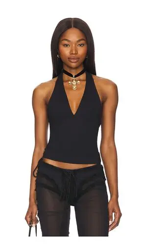 Free People Still Here Halter Top - Black