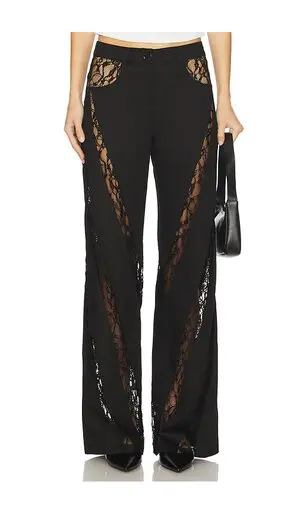 CEREN OCAK Lace Detailed Pant - Black