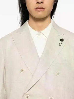 LARDINI Double-breasted Blazer - Neutrals