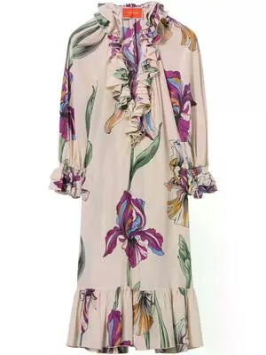 La DoubleJ Jude Floral-print Midi Dress - Neutrals