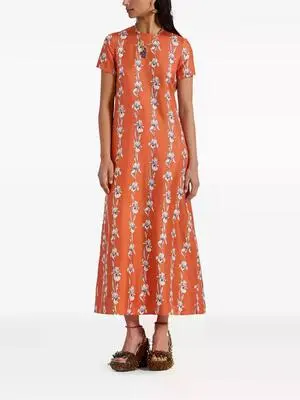 La DoubleJ Swing Midi Dress - Orange