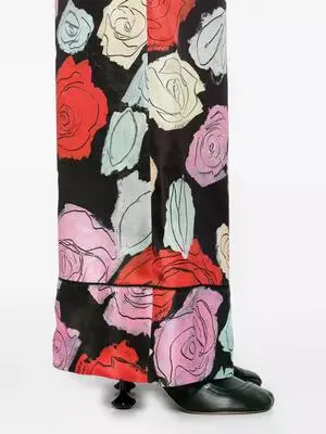 Marni Floral-print Trousers - Black