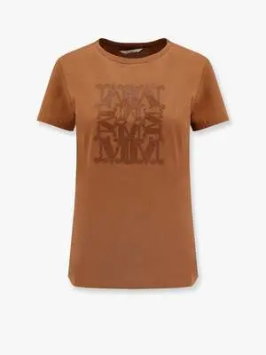 Max Mara Giovane Cotton T-shirt With Rhinestone Logo