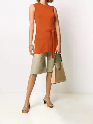 Malo Belted Knitted Tunic - Orange