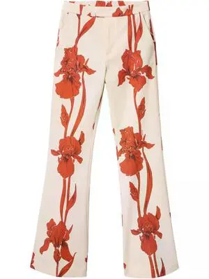 La DoubleJ Floral Tailored Trousers - Neutrals